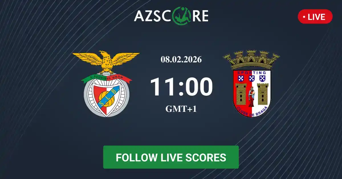 Benfica U23 vs SC Sporting Braga U23 08/02/2026 live score, H2H and ...