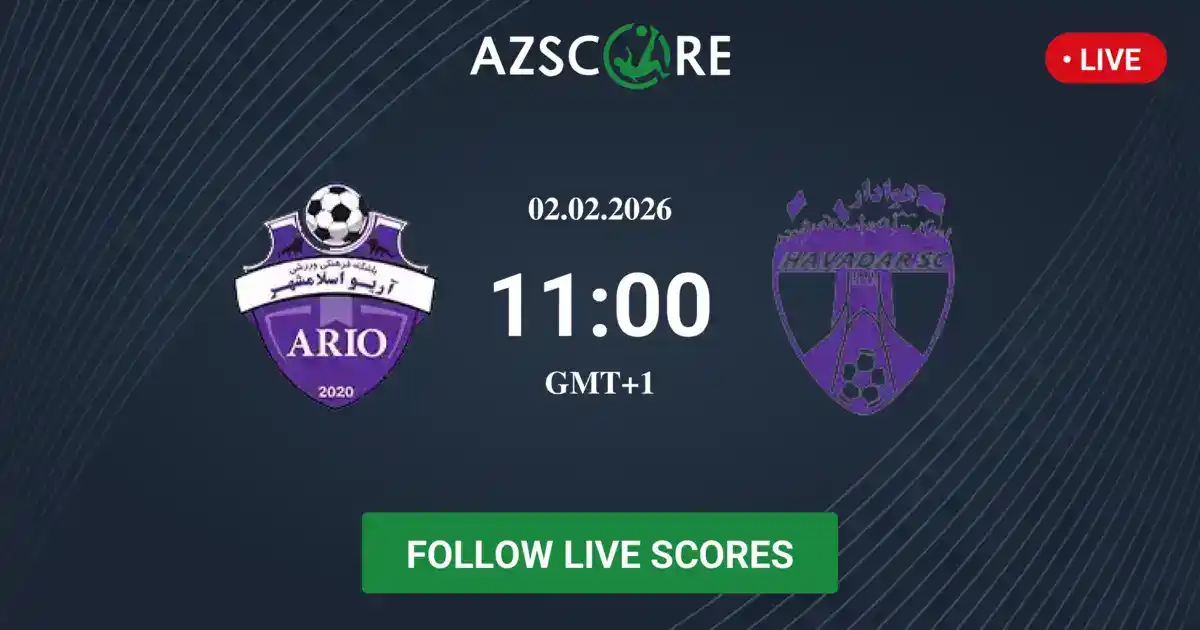 Ario Eslamshahr vs Havadar SC 02/02/2026 live score, H2H and stats ...