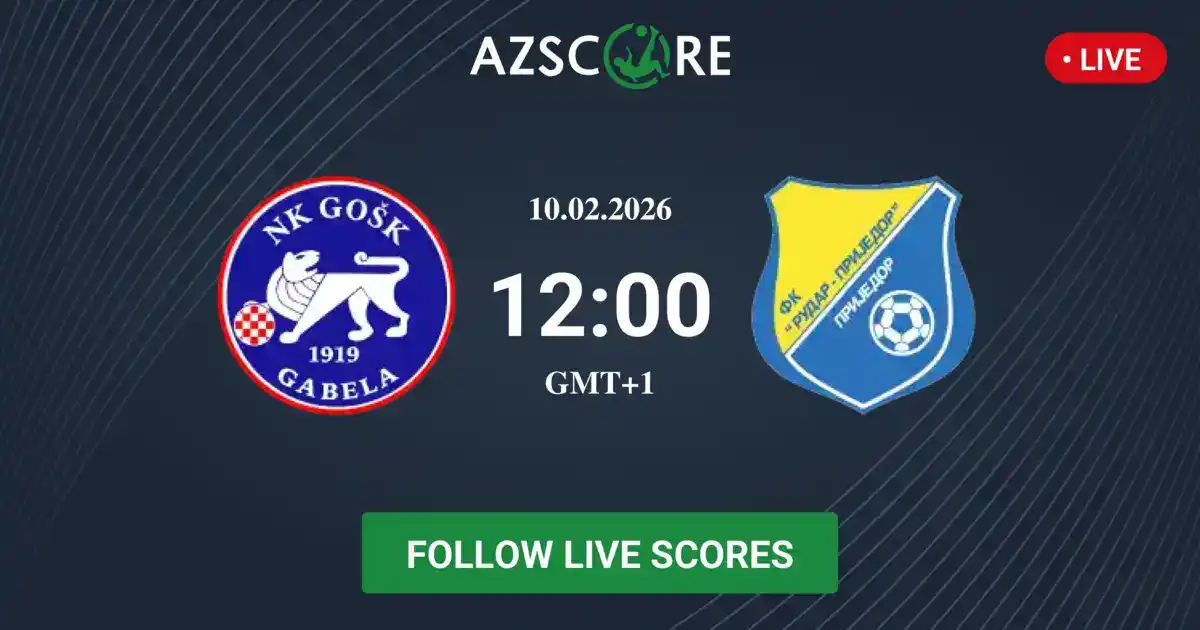 NK GOSK Gabela vs Rudar Prijedor 10/02/2026 live score, H2H and stats ...