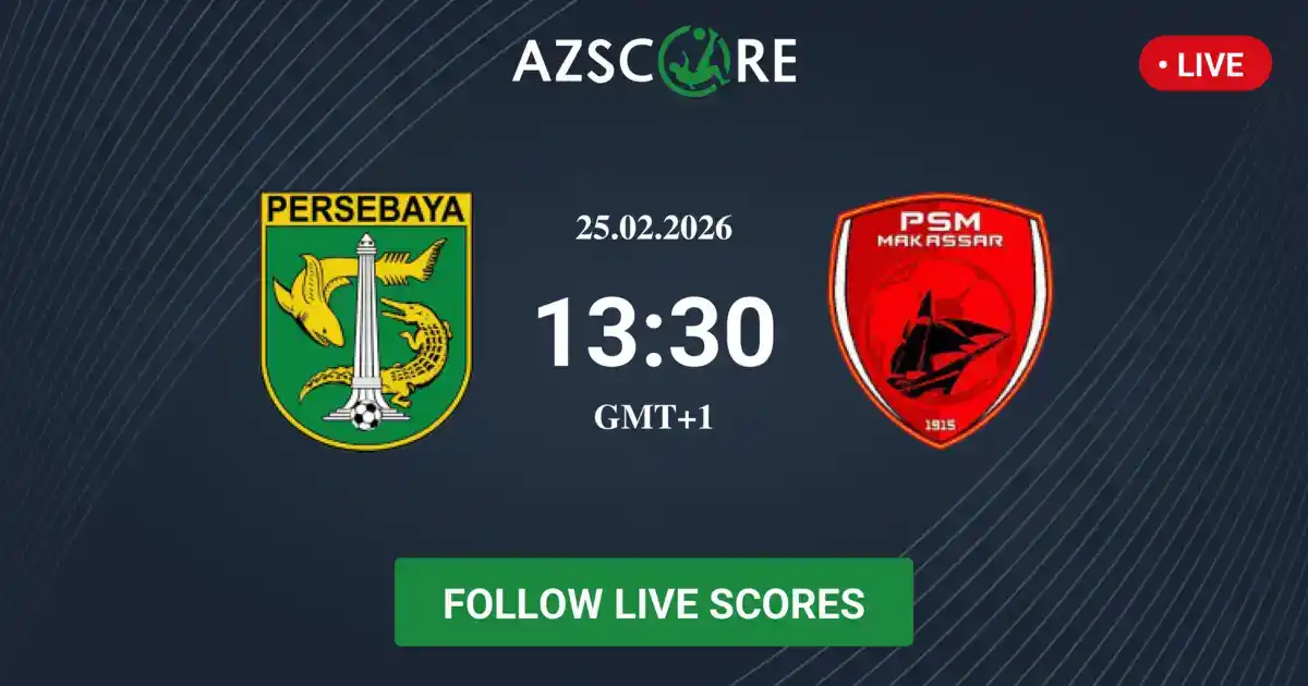 Persebaya 1927 vs PSM Makassar 25/02/2026 live score, H2H and stats ...