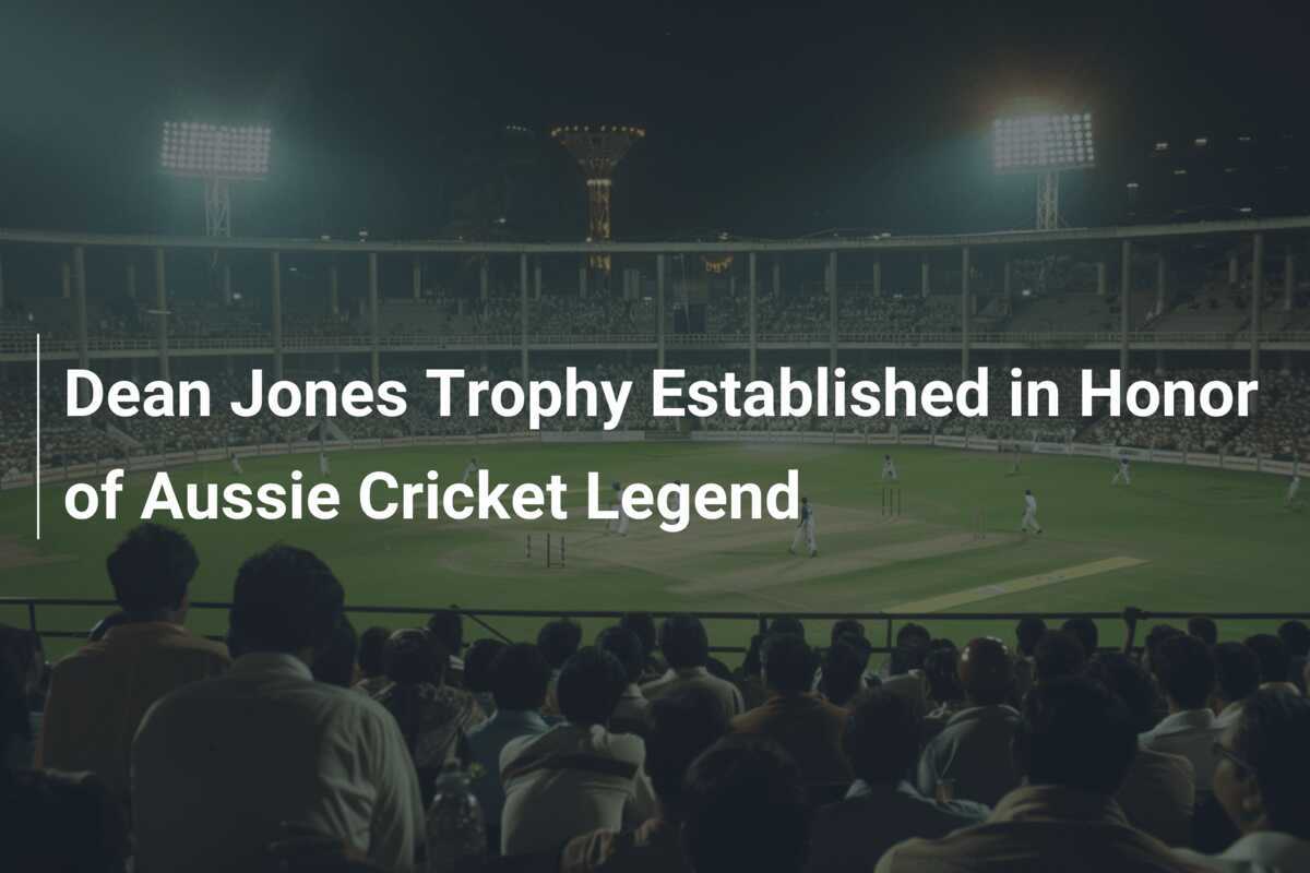 Dean Jones Trophy Established in Honor of Aussie Cricket Legend ...