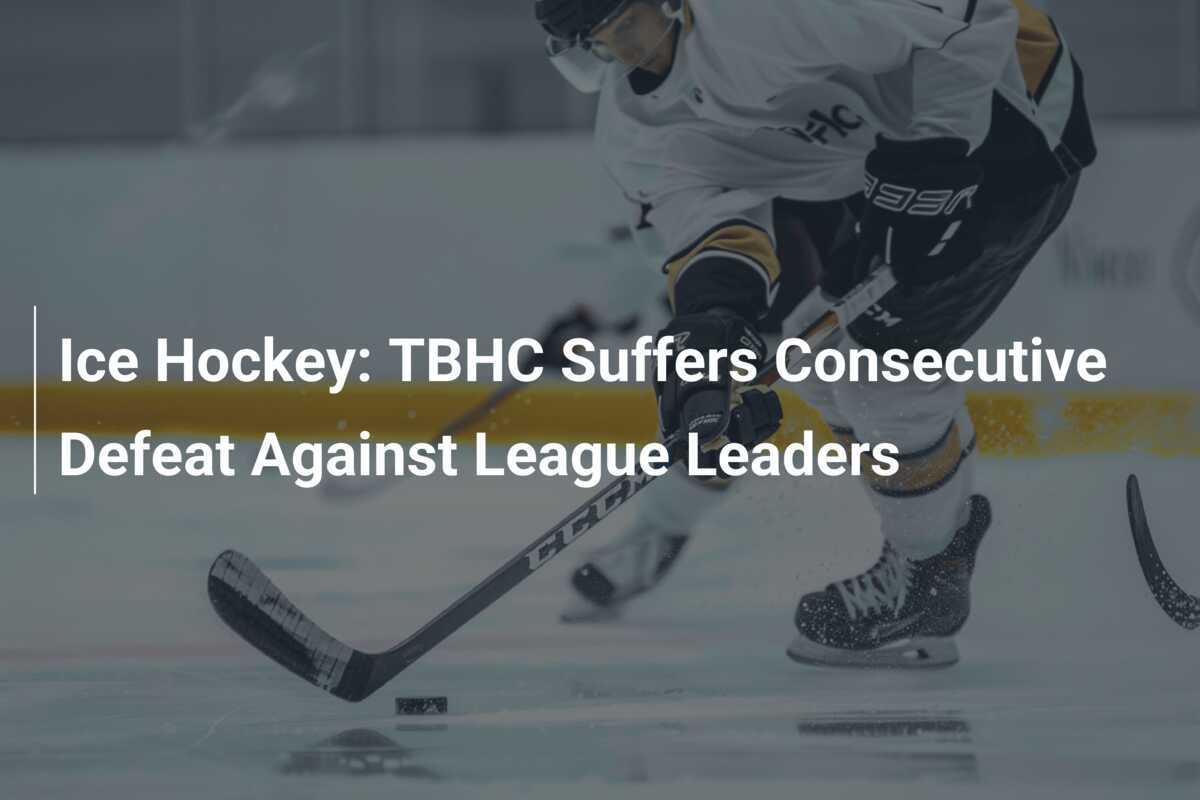 Eishockey: TBHC erleidet dritte Niederlage in Folge gegen ...
