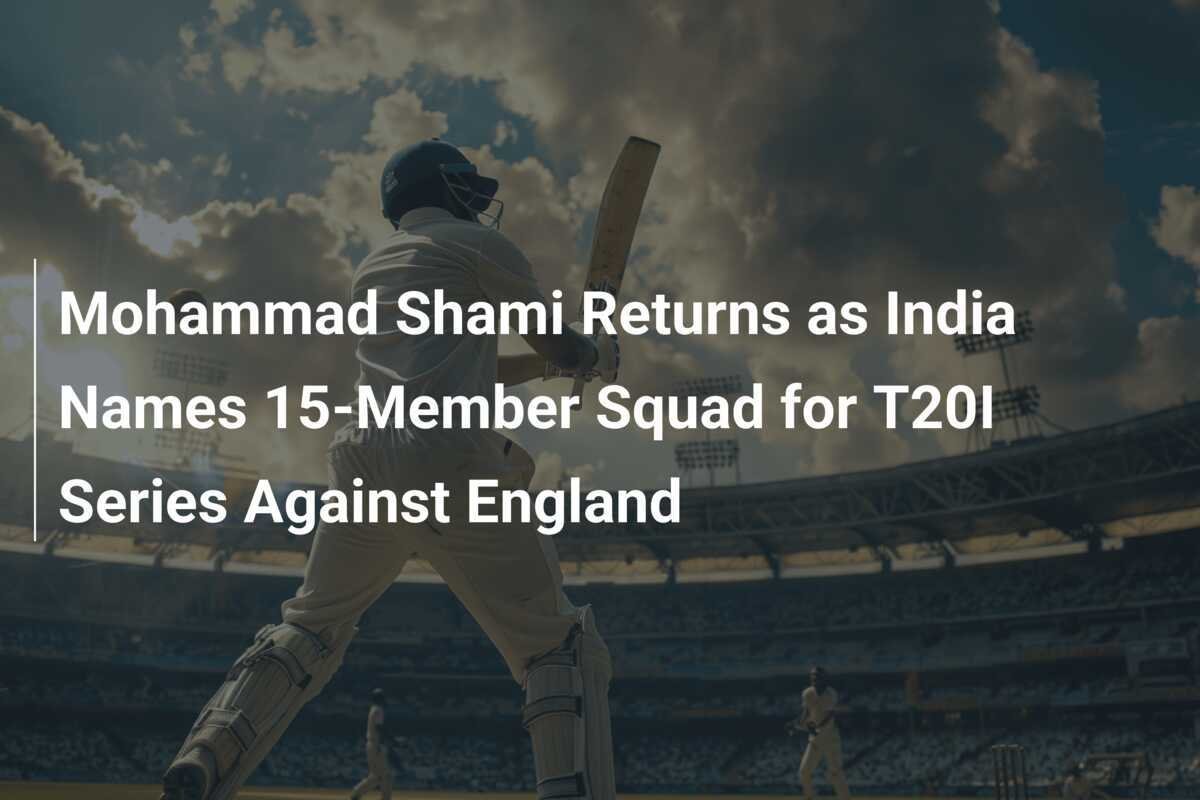Mohammad Shami Returns as India Names 15-Member Squad for T20I Series ...