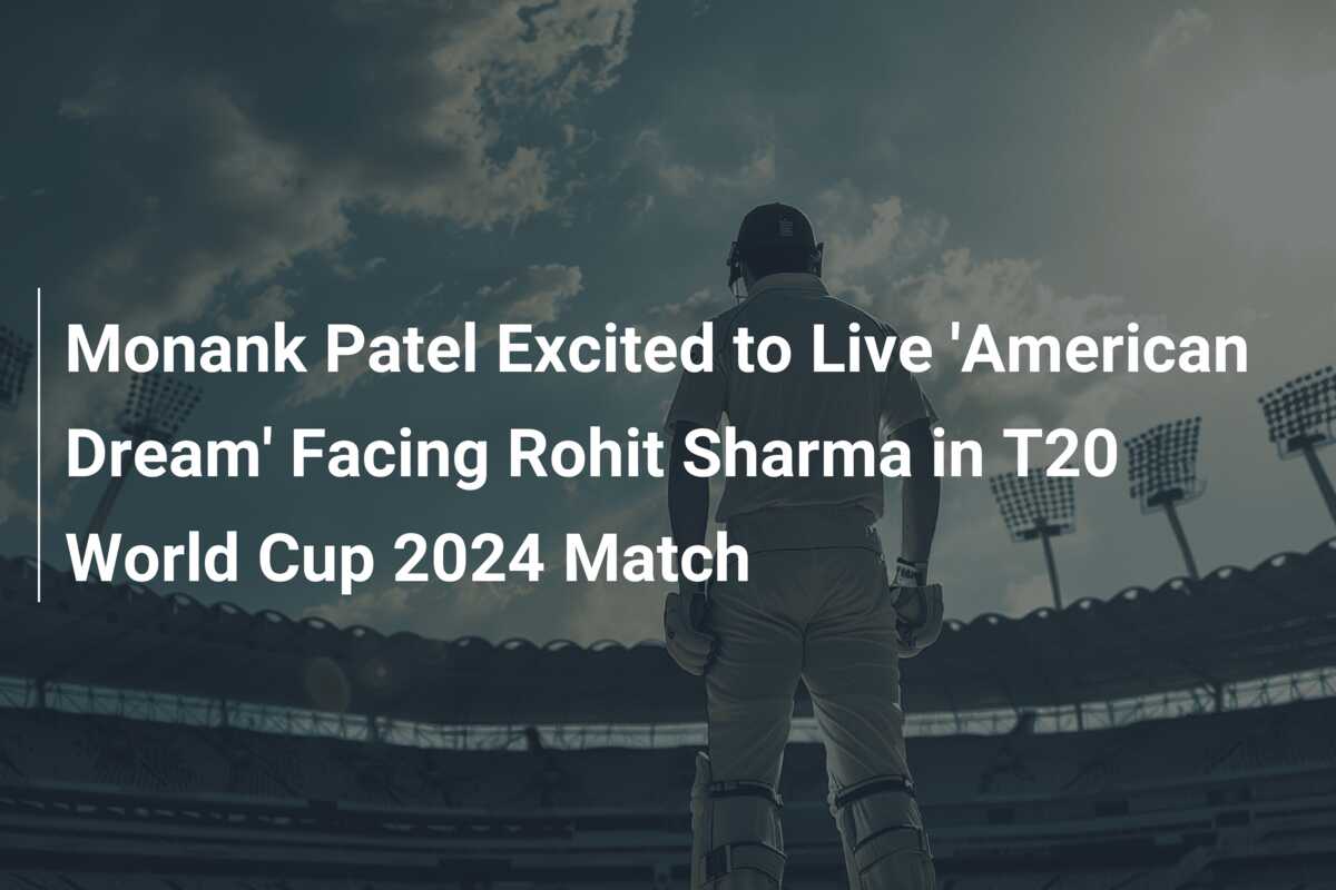 Monank Patel Excited to Live 'American Dream' Facing Rohit Sharma in ...