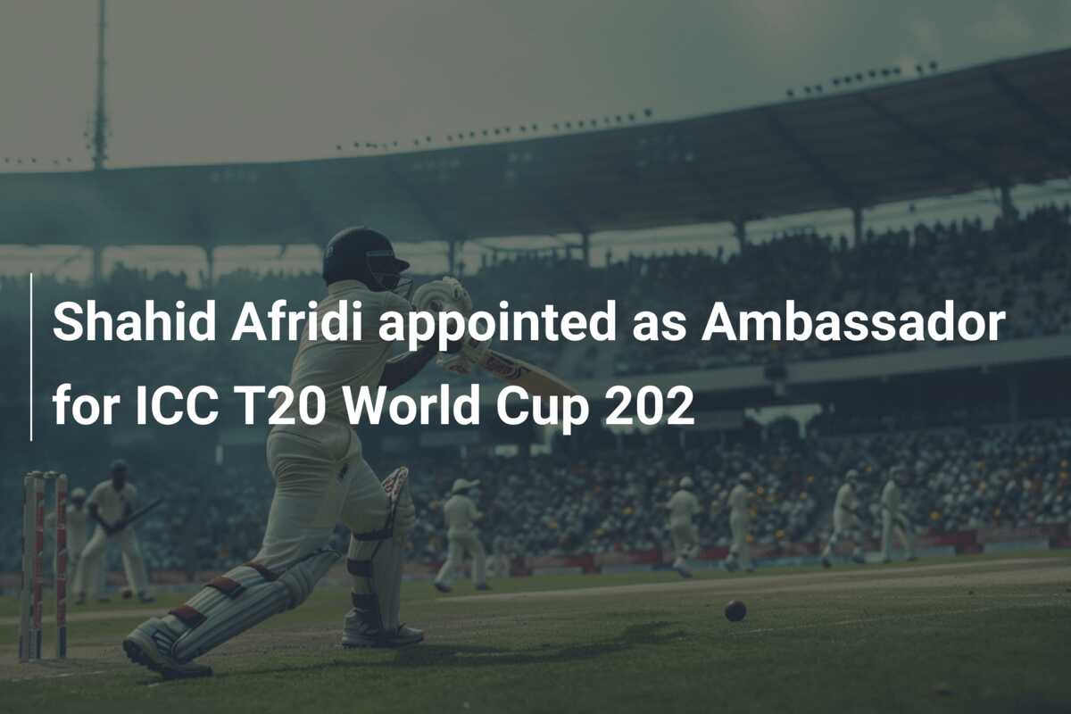 Shahid Afridi appointed as Ambassador for ICC T20 World Cup 202 ... Shahid Afridi appointed as Ambassador for ICC T20 World Cup 202 ...
