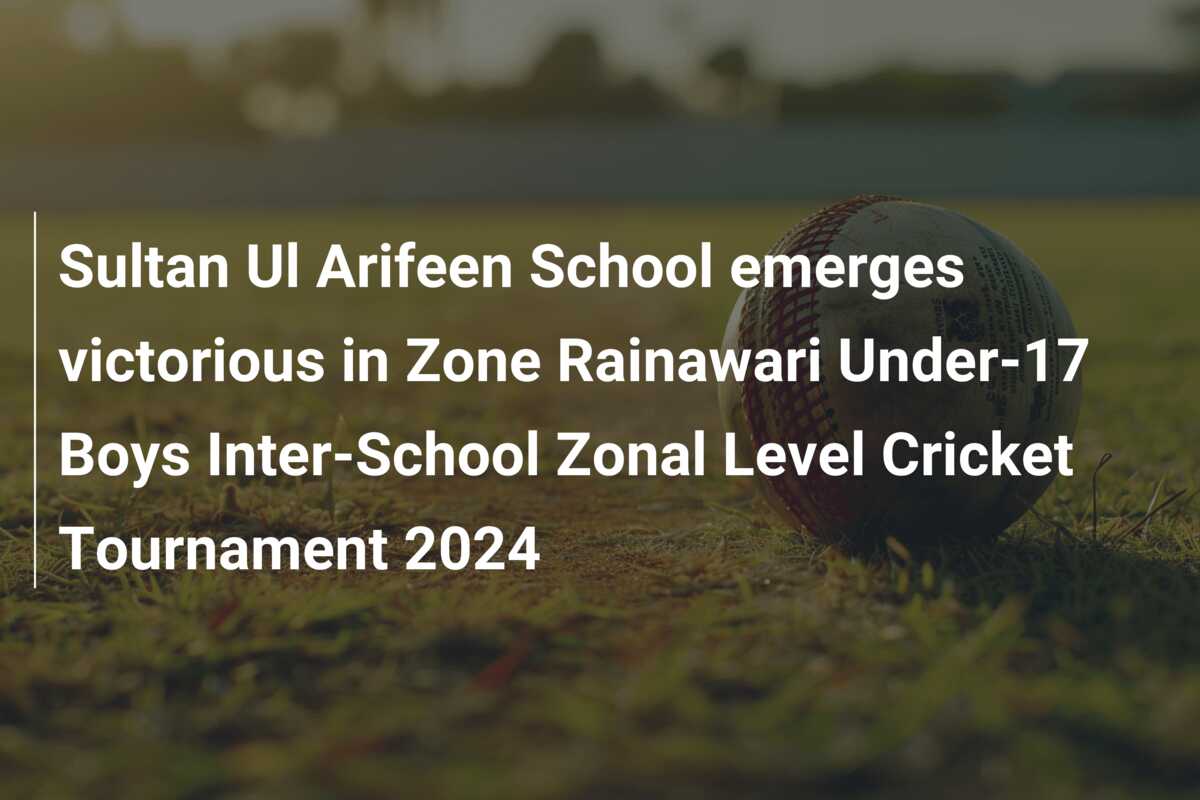 Sultan Ul Arifeen School emerges victorious in Zone Rainawari Under-17 Boys Inter-School Zonal ...