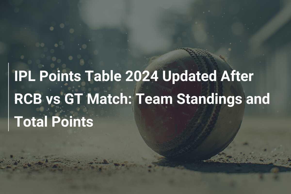 IPL Points Table 2024 Updated After RCB vs GT Match: Team Standings and ... IPL Points Table 2024 Updated After RCB vs GT Match: Team Standings and ...