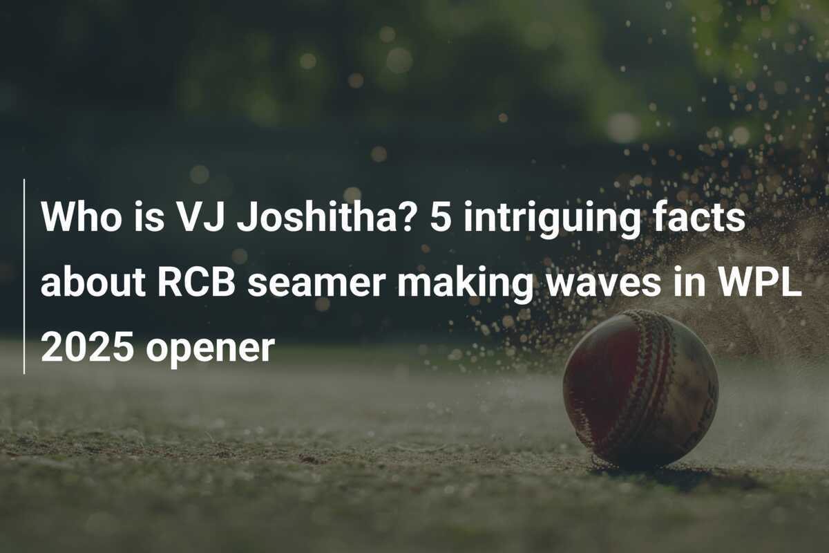 Who is VJ Joshitha? 5 intriguing facts about RCB seamer making waves in ...