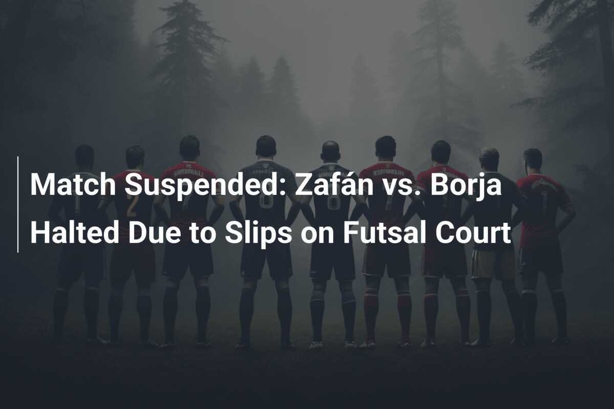 Match Suspendu : Zafán contre Borja Interrompu en Raison de Chutes sur ...