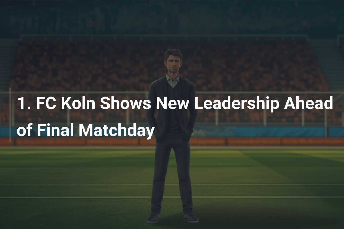 1. FC Koln Muestra un Nuevo Liderazgo de Cara a la Jornada Final ...